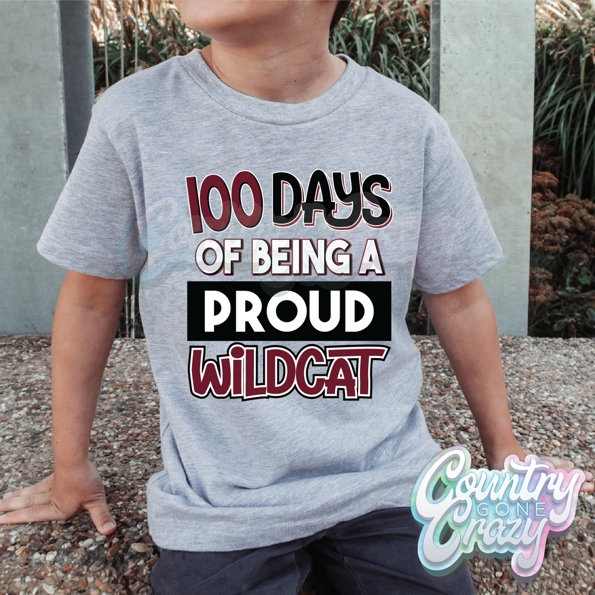 100 Days of being a proud - Wildcat - Maroon - T-Shirt — Country Gone Crazy