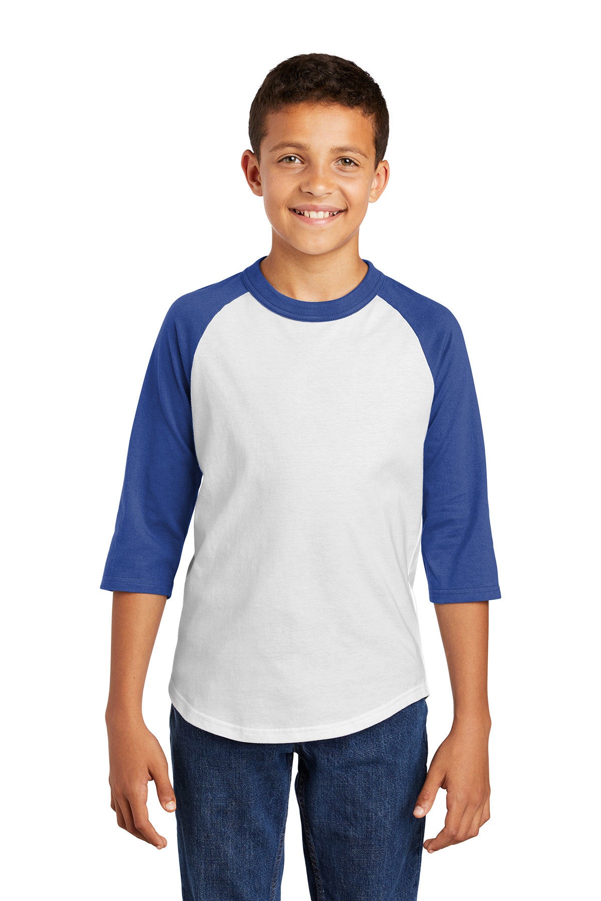 Youth Raglan - Royal Blue Sleeves with White Body — Country Gone Crazy