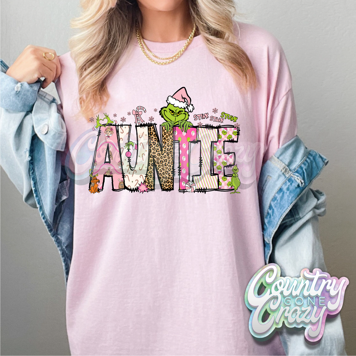 Auntie - Pink Grinch - T-Shirt — Country Gone Crazy