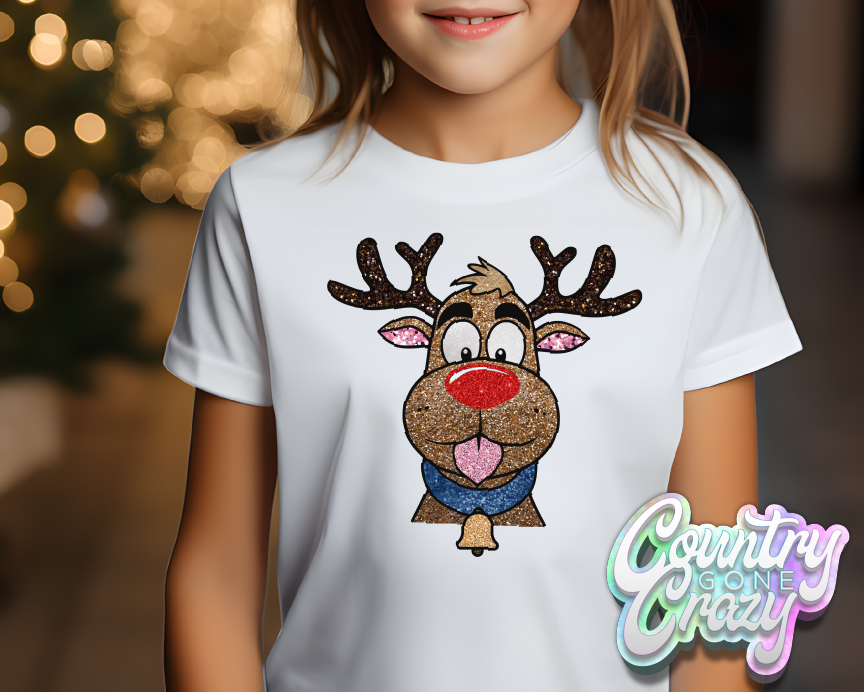 Glitter Rudolph - Shirt — Country Gone Crazy