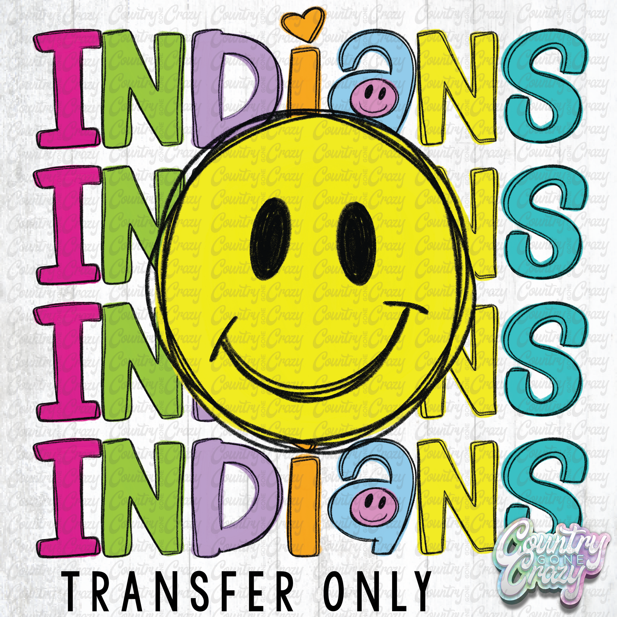 HT2581 | INDIANS SMILEY — Country Gone Crazy