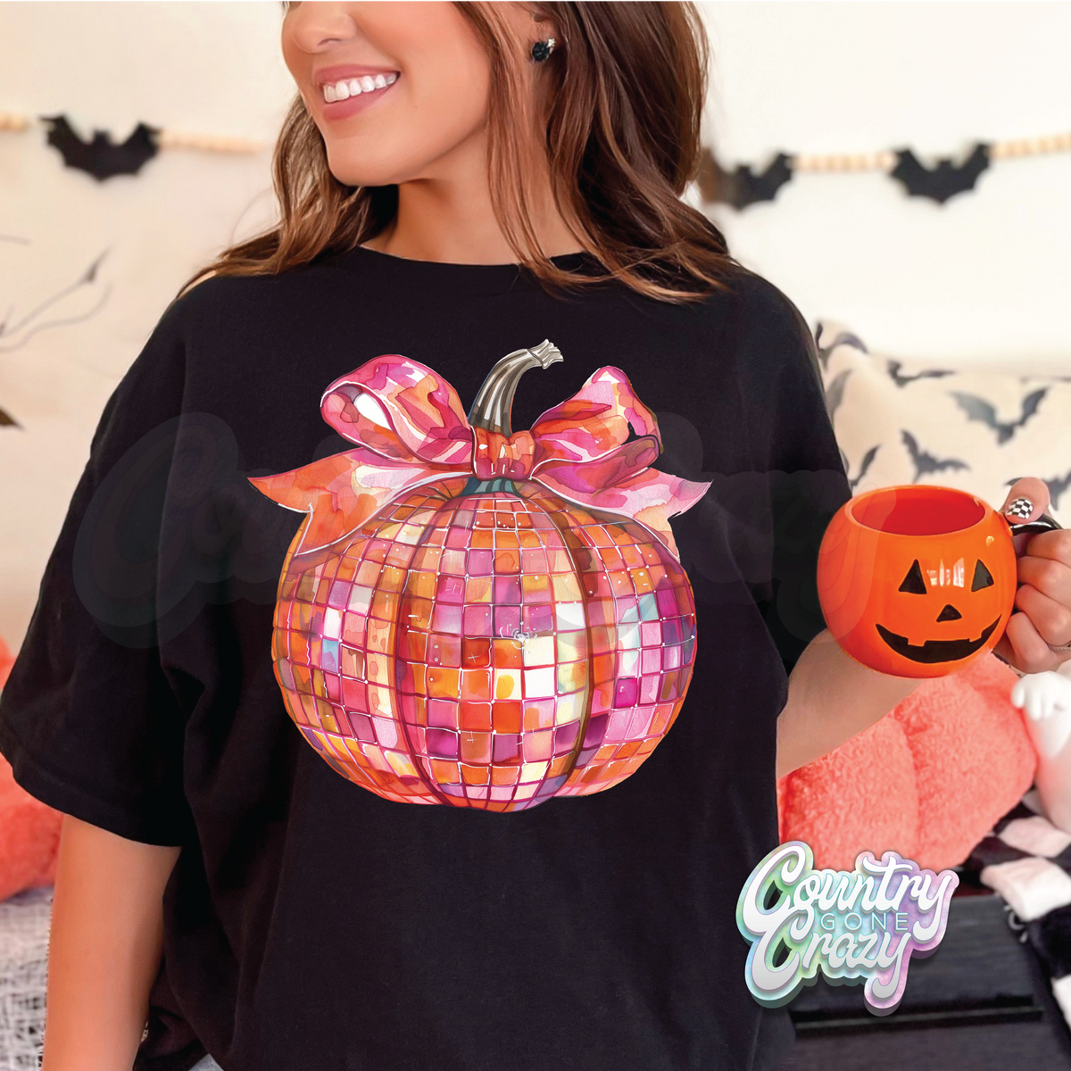 PREPPY PUMPKIN -- BLACK T-SHIRT — Country Gone Crazy