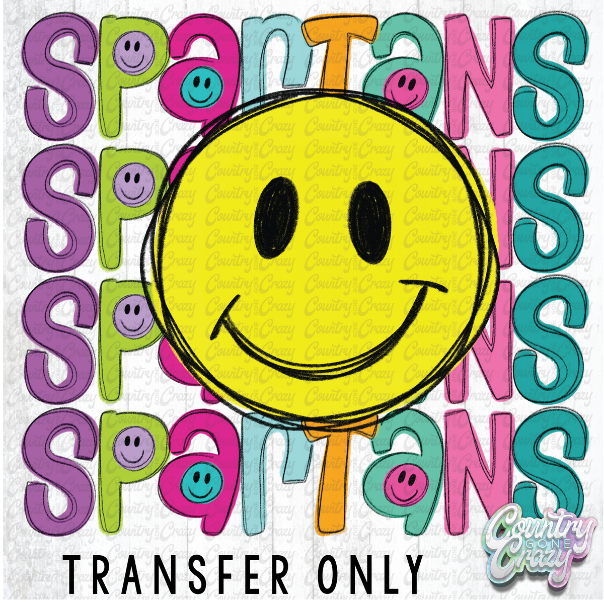 HT2570 • SPARTANS SMILEY — Country Gone Crazy