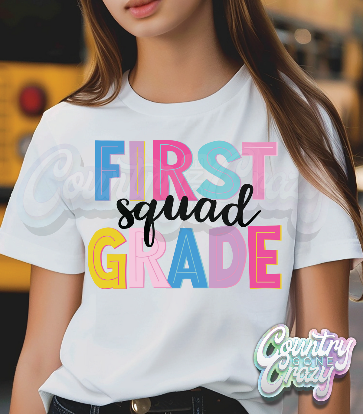 STRIPEY - FIRST GRADE / WHITE T-SHIRT — Country Gone Crazy