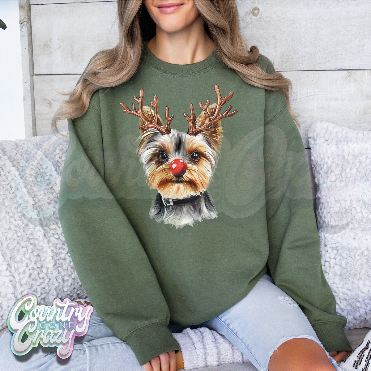 Yorkie Reindeer — Country Gone Crazy