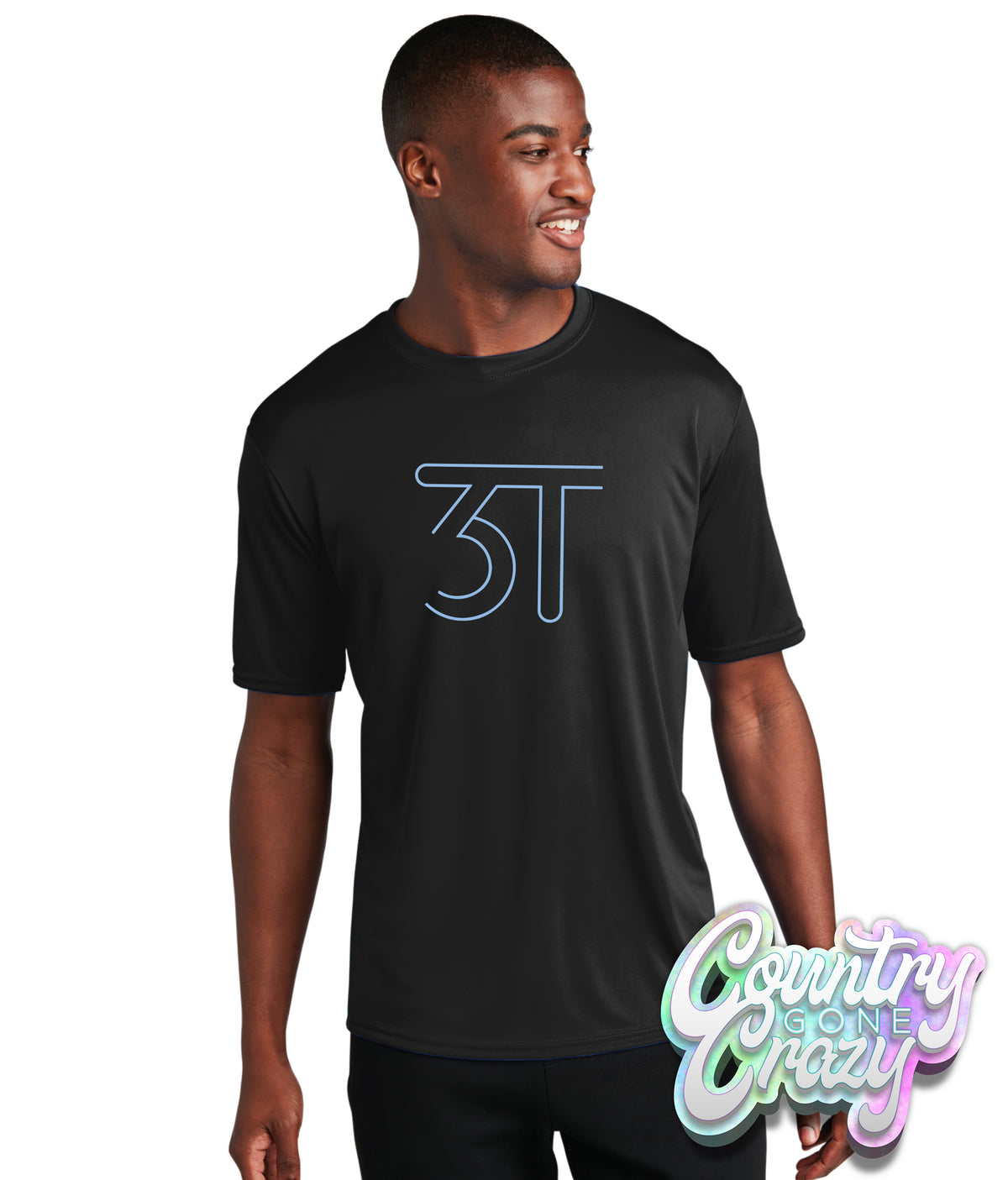3T - Black - Dry-Fit T-Shirt — Country Gone Crazy
