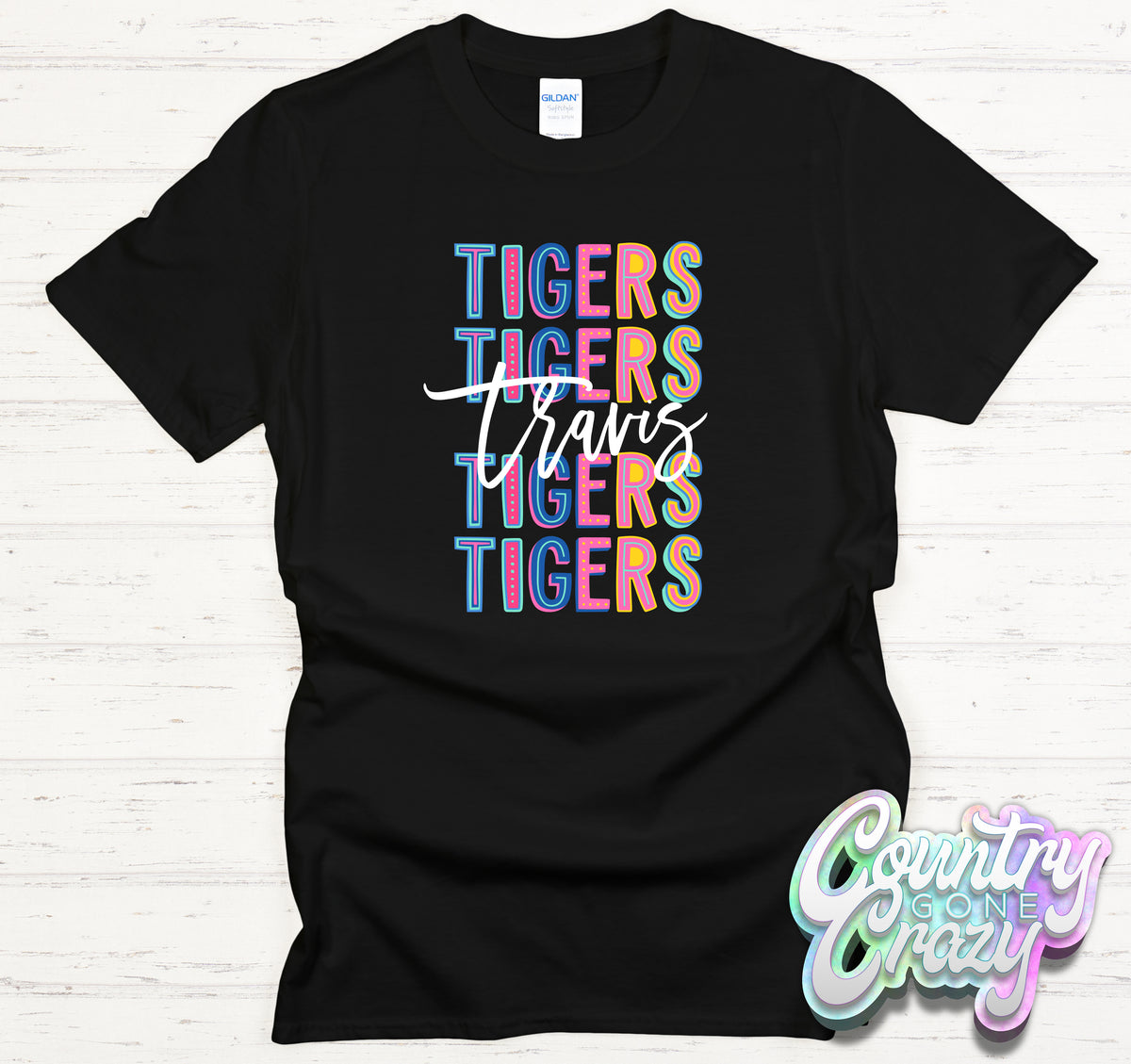 Travis Tigers Fun Letters - T-Shirt — Country Gone Crazy